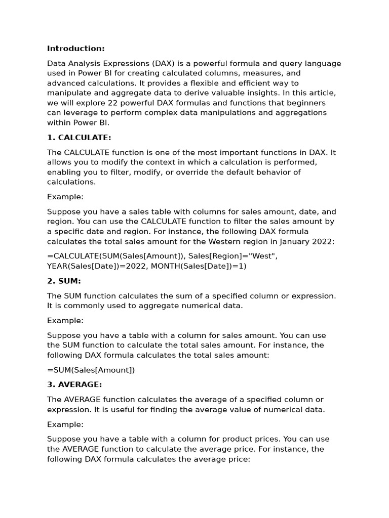 DAX by Examples | PDF