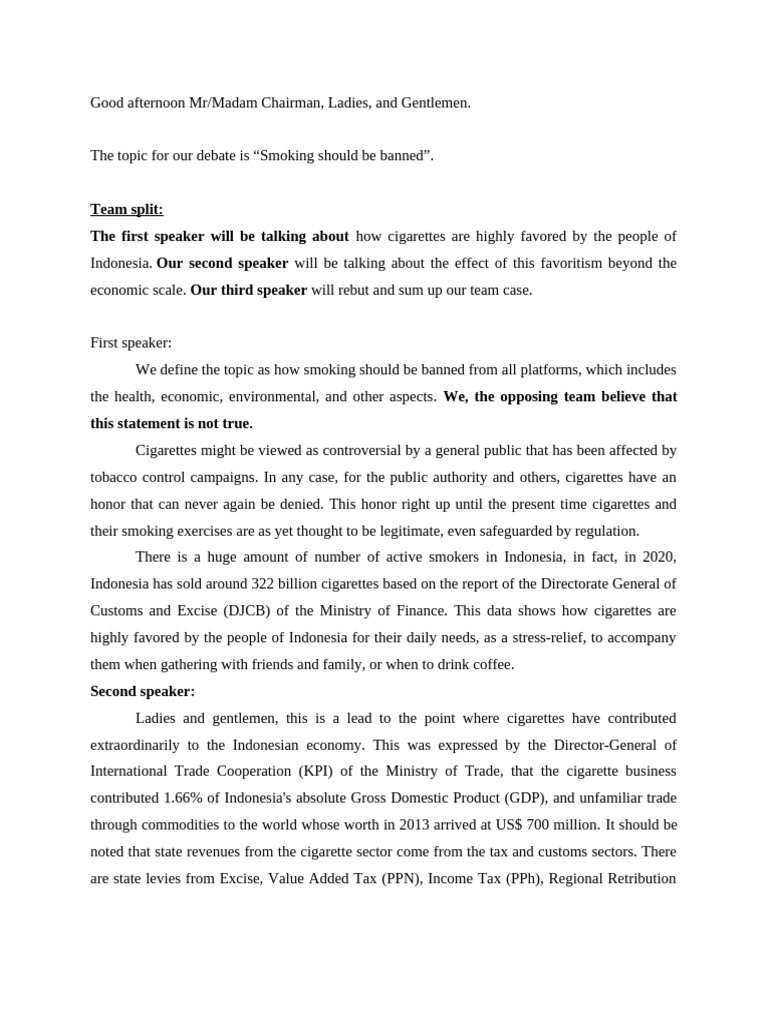 Esai Eng - Debate Script | PDF