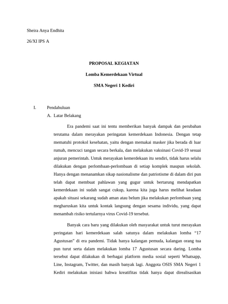 Proposal Kegiatan | PDF