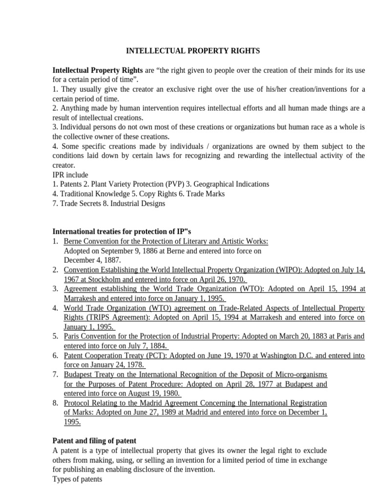 IPR Notes | PDF