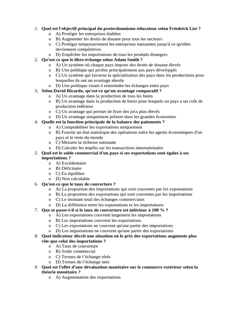 Oici 15 Questions À Choix Multiples Basées Sur Le Document | PDF