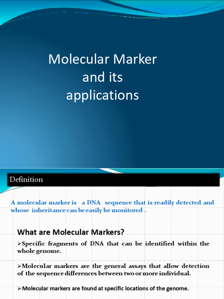 Molecular Markers: Definition & Applications | PDF | Polymerase Chain ...