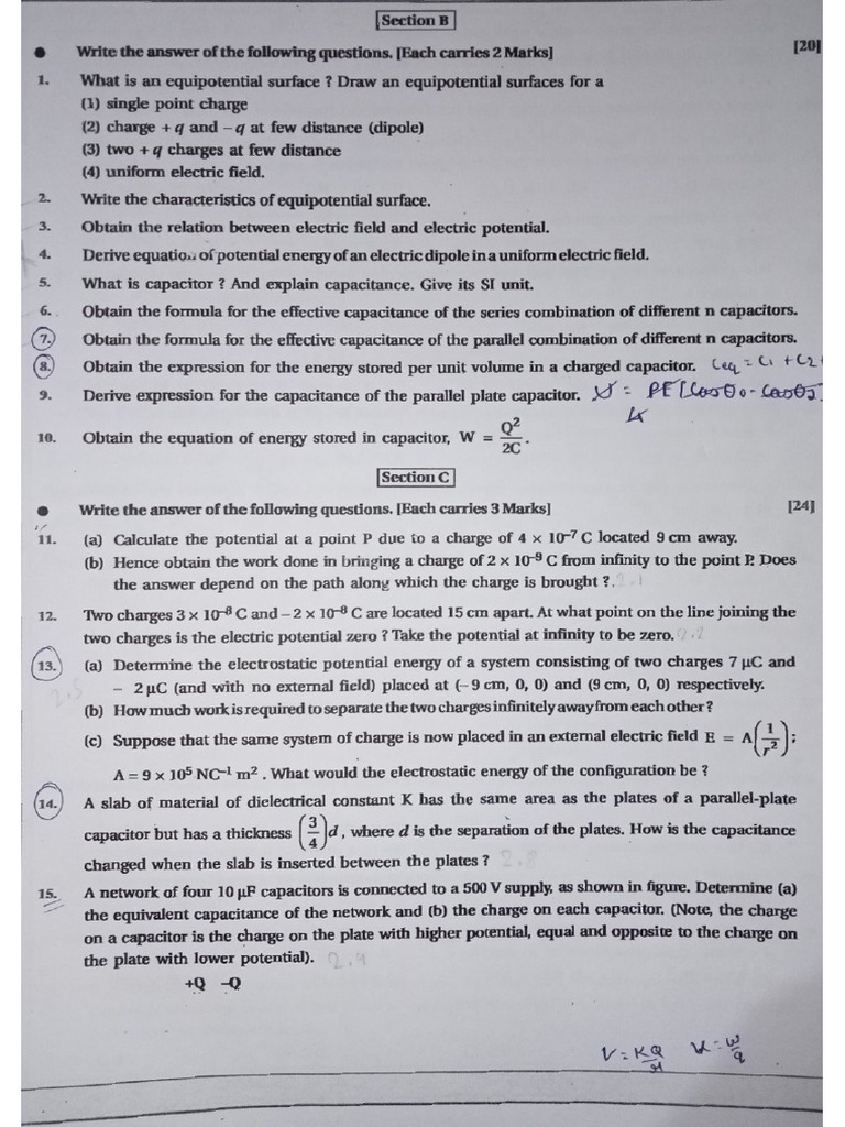 Class 12 Physics Practice Paper | PDF