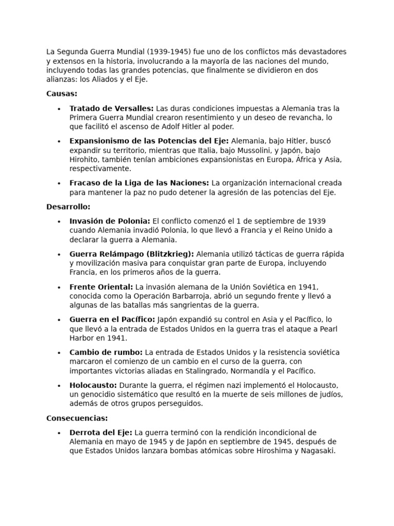 La Segunda Guerra Mundial | PDF | Segunda Guerra Mundial | Historia