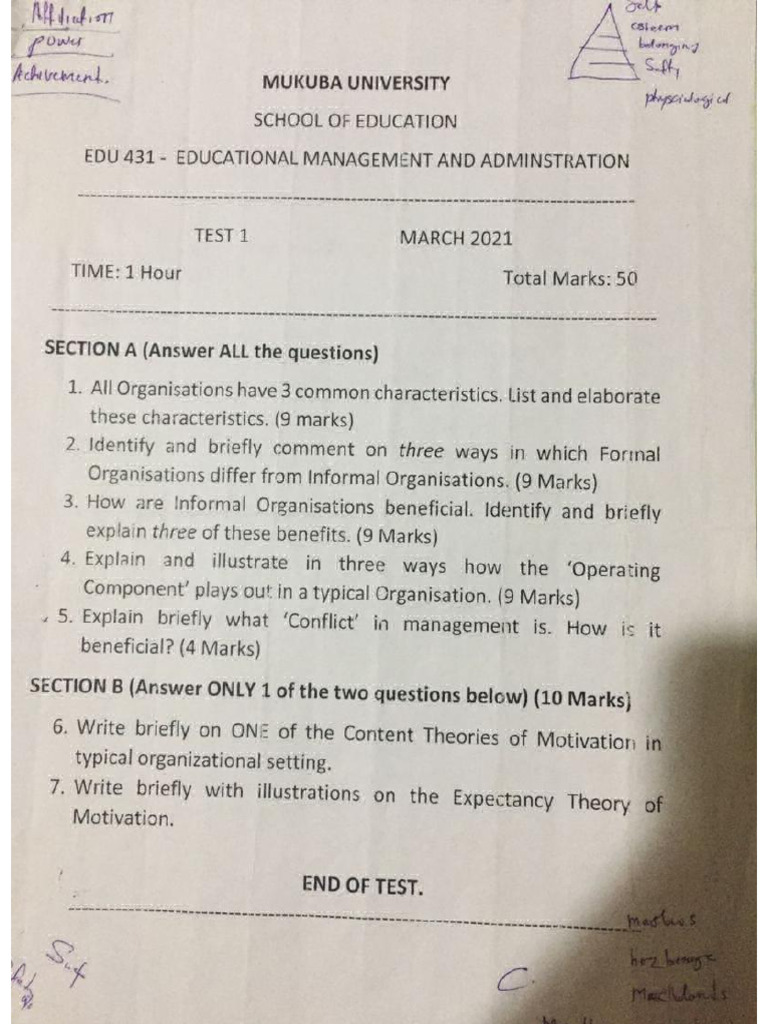 Edu 431 Test 1 2021 | PDF