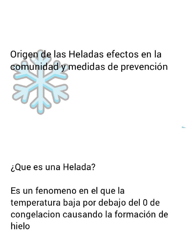 Origen de Las Heladas Efectos en La Comunidad y Medidas de Prevención | PDF