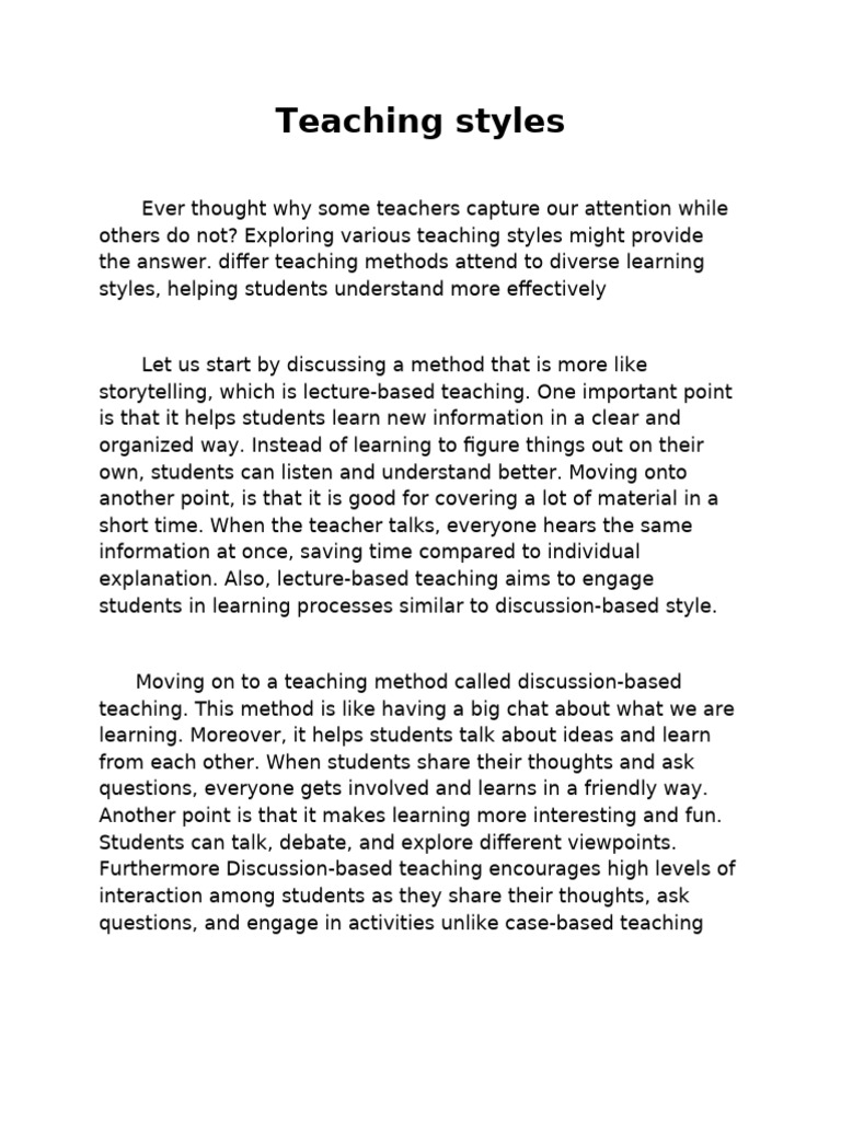 Teaching Styles | PDF