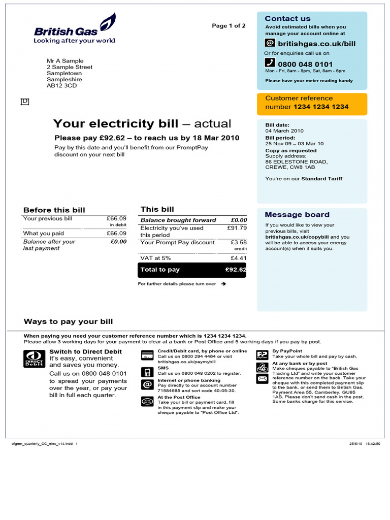 Utility Bill Template 04 | PDF | Cheque | Payments