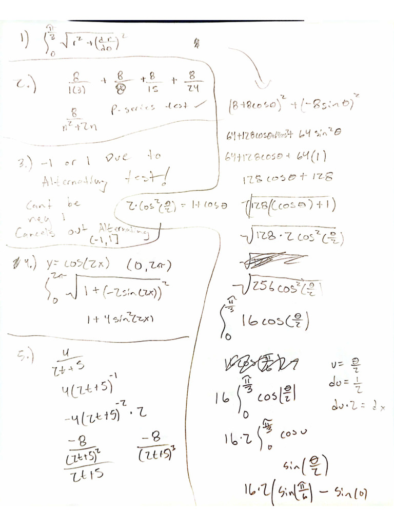 Calc 2 Test Work | PDF