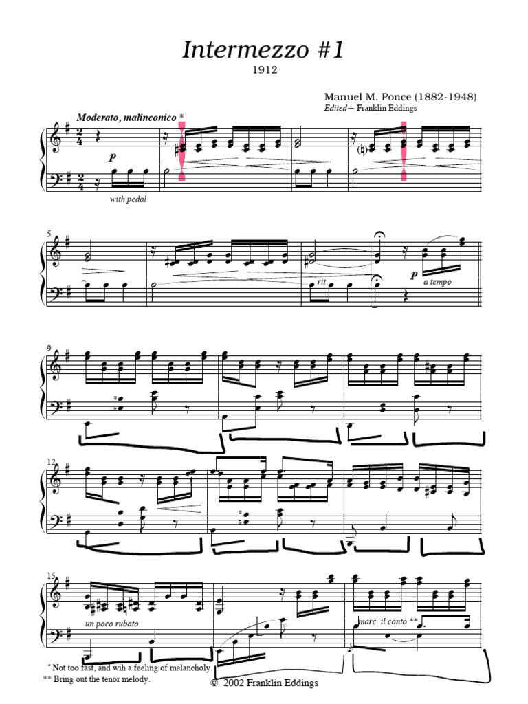 Intermezzo No.1-Ponce | PDF | Classical Music