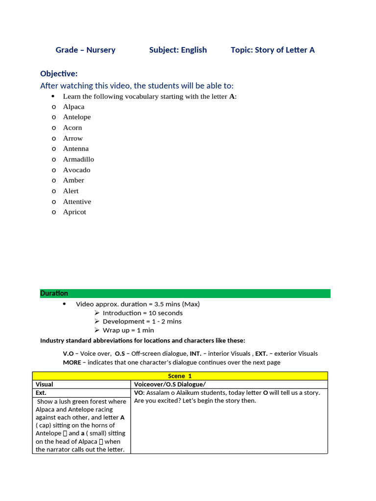 The Letter A Story. | PDF