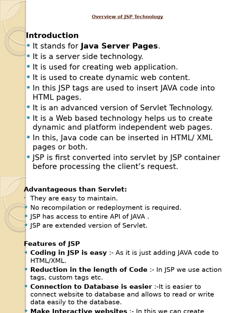 JSP | PDF | World Wide Web | Internet & Web