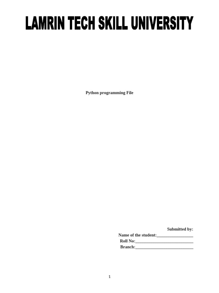 Python Program Lab File Conv | PDF