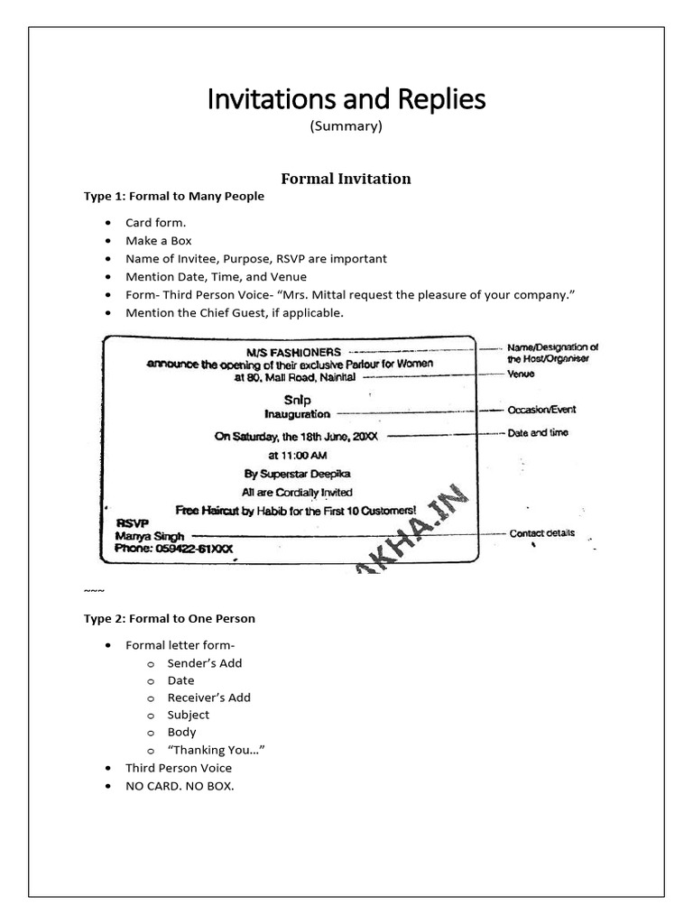Invitations and Replies | PDF
