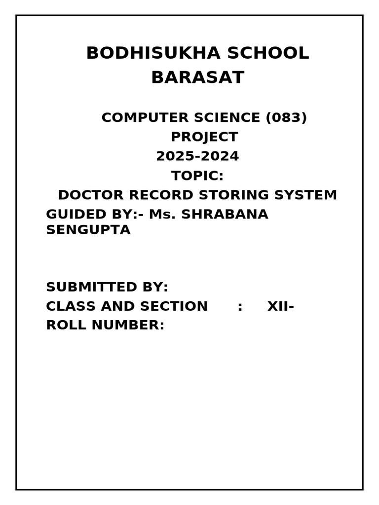 Doctor Record Storing System | PDF
