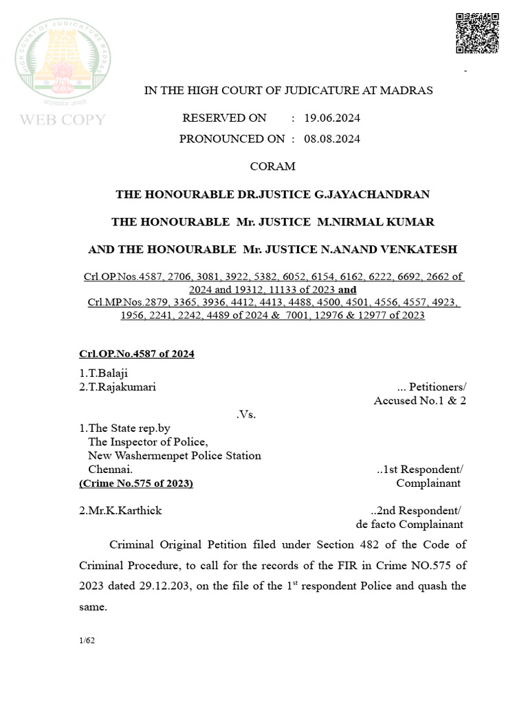 Case and Case in Counter FB Order 555158 | PDF