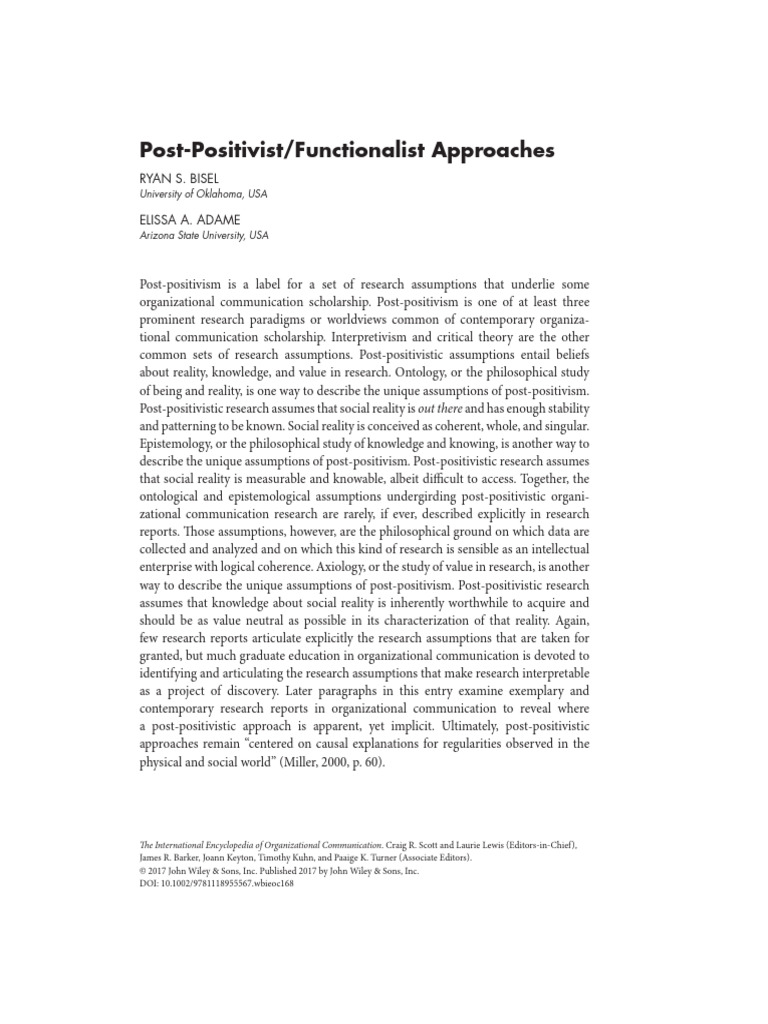 Bisel2017 Post Positivism | PDF