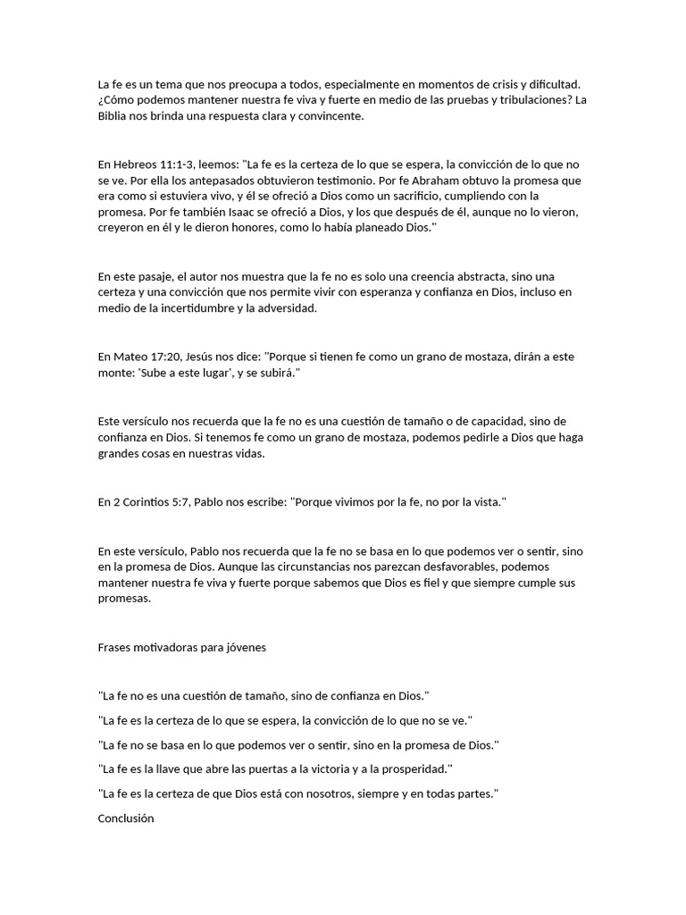 La Fe Es Un Tema Que Nos Preocupa A Todos | PDF | Creencia religiosa y ... La Fe Es Un Tema Que Nos Preocupa A Todos | PDF | Creencia religiosa y ...