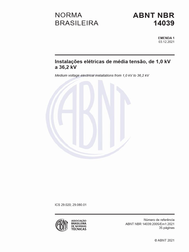 ABNT NBR 14039 2005 Emenda 1 2021 | PDF