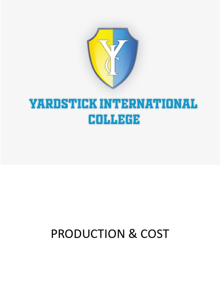 Prodaction and Cost | PDF