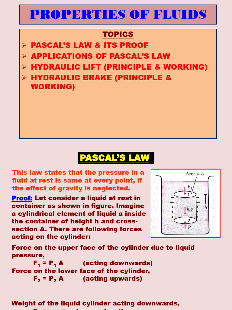 Pascal's Law & Its Application | PDF