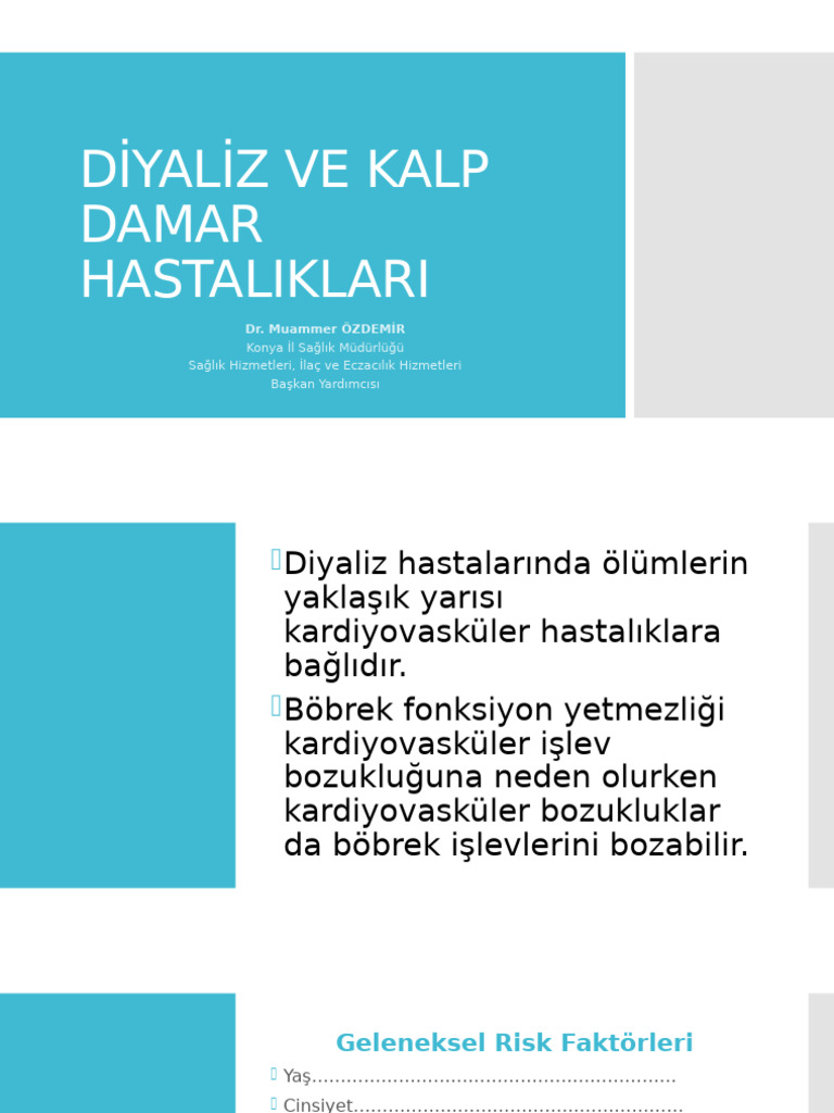 2) Diyaliz Ve Kalp Damar Hastalıkları | PDF