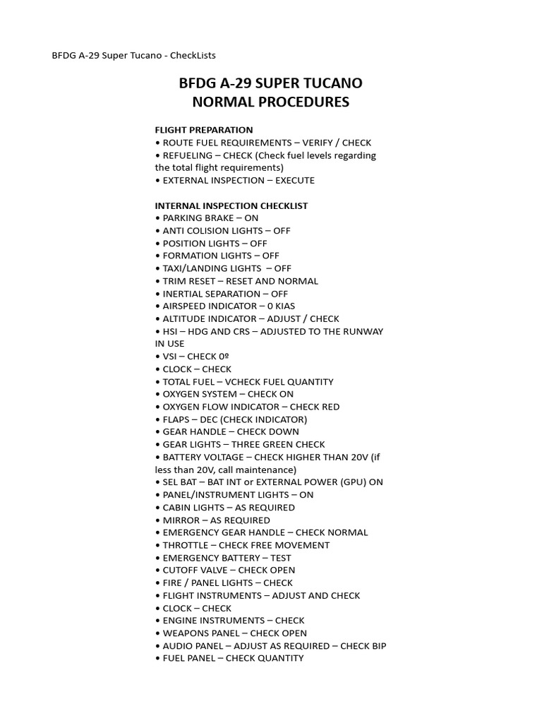 BFDG A29 CheckList | PDF