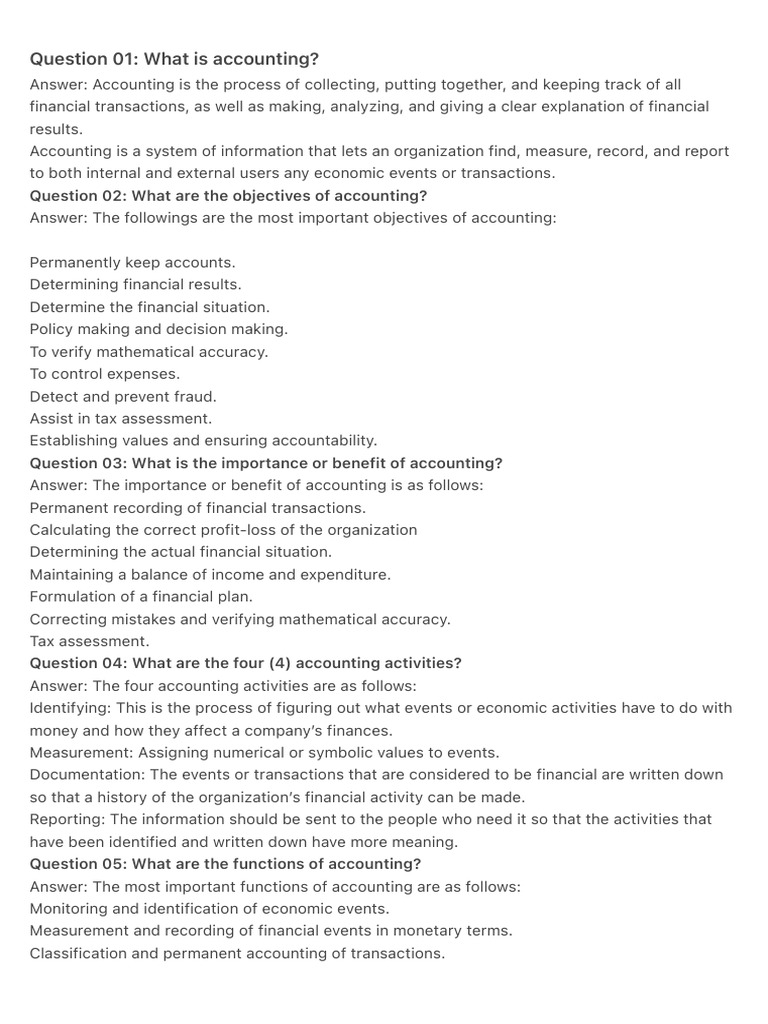 Accounting Questions | PDF