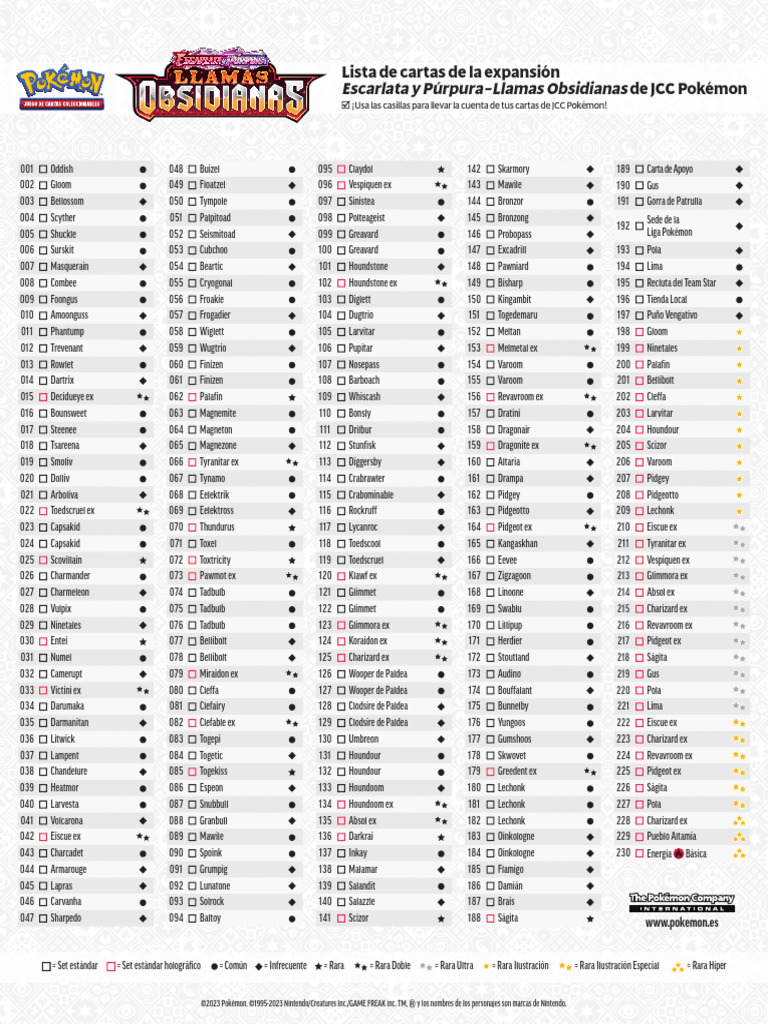 Obsidian Flames Card List | PDF