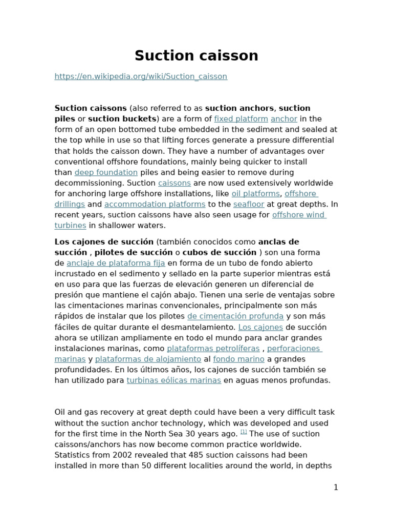 Suction Caisson | PDF