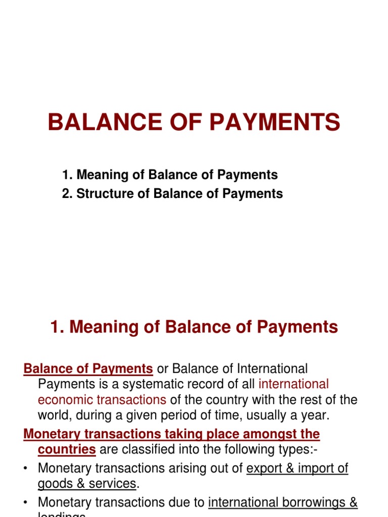 Understanding Balance of Payments | PDF | Business | Finance & Money ...