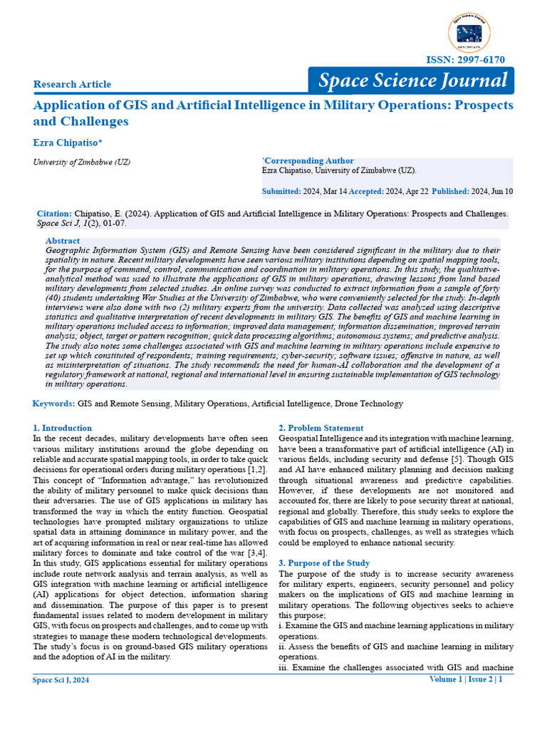 Application of GIS and Artificial Intelligence in Military Operations ...