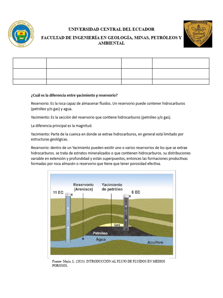 006 - Reservorio y Yacimiento | PDF