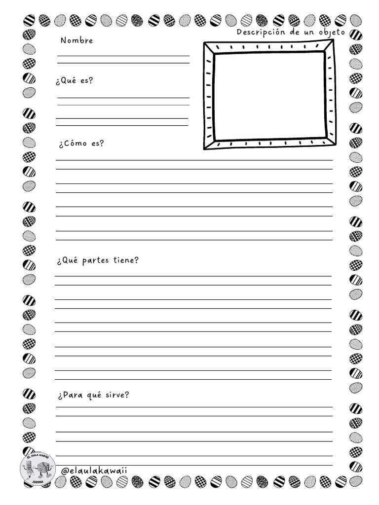 Plantilla Descripción Objetos - @elaulakawaii | PDF