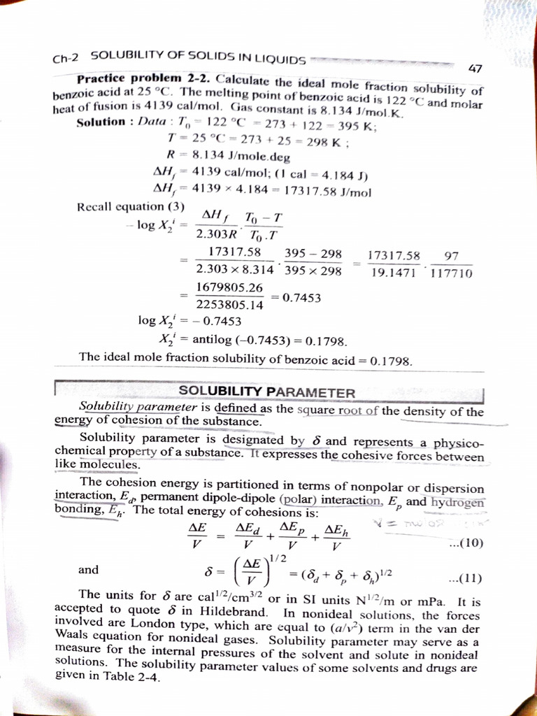Solubility Parameters | PDF