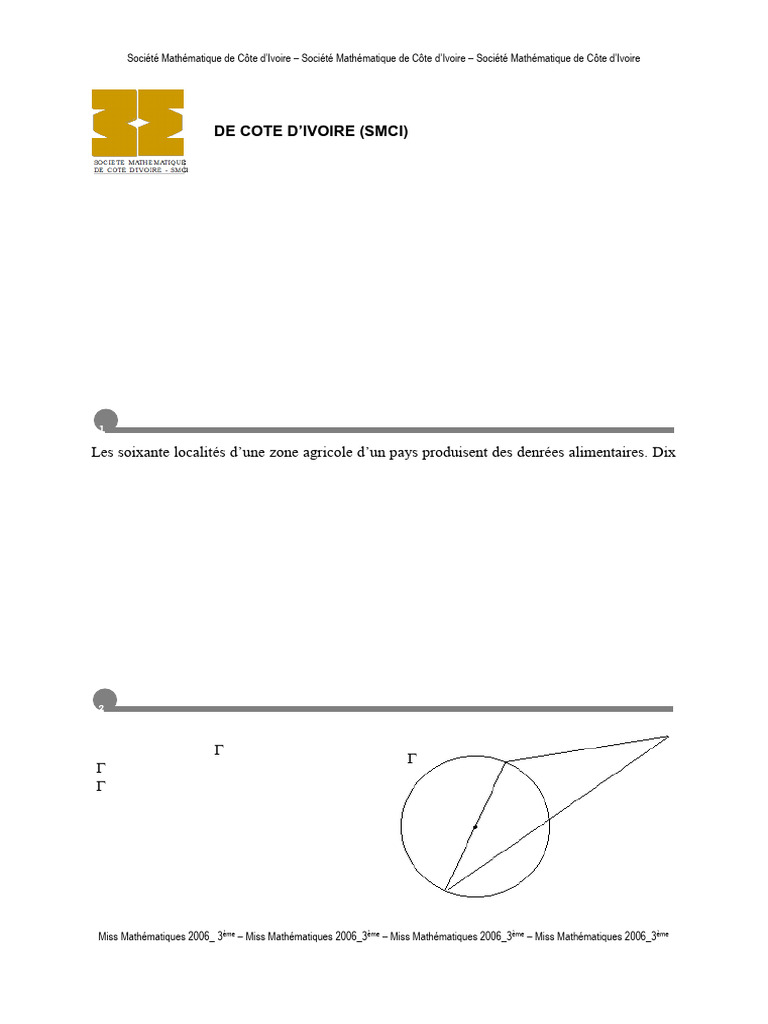 Miss Maths 2006 Niveau 3eme | PDF