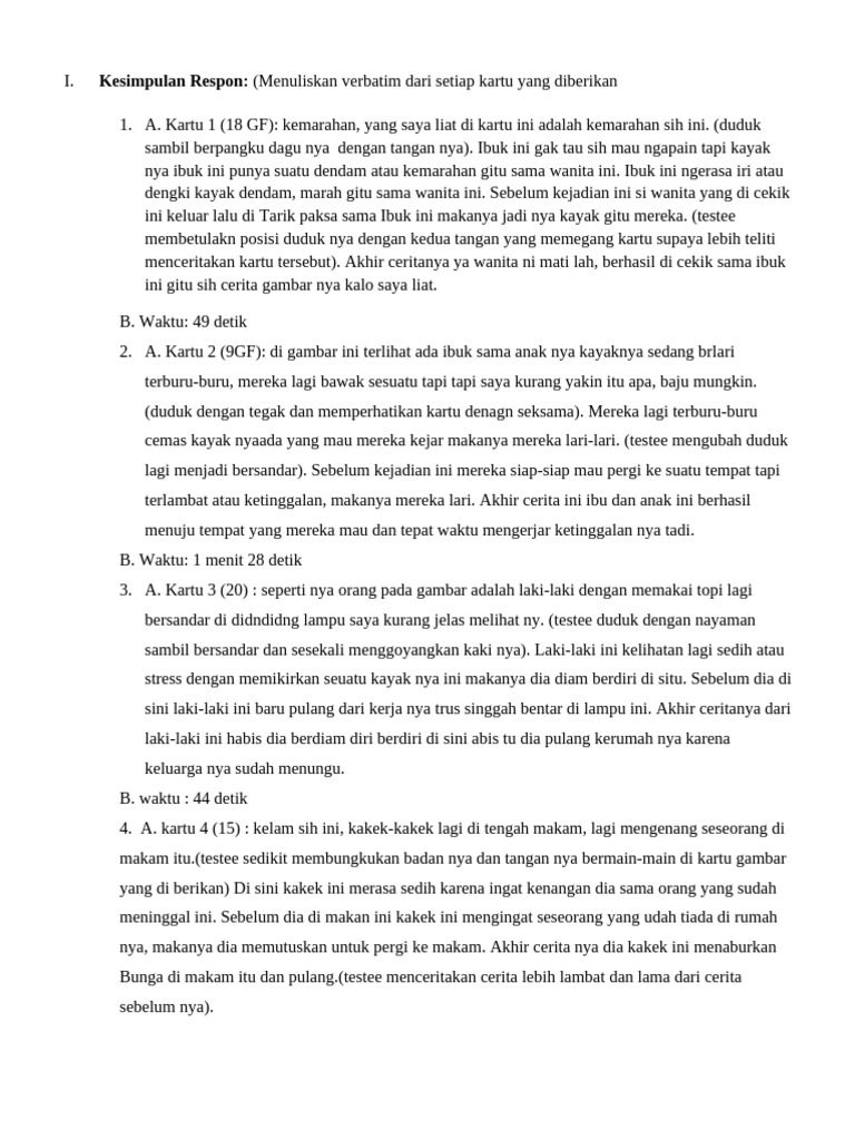 Observasi Tes TAT | PDF