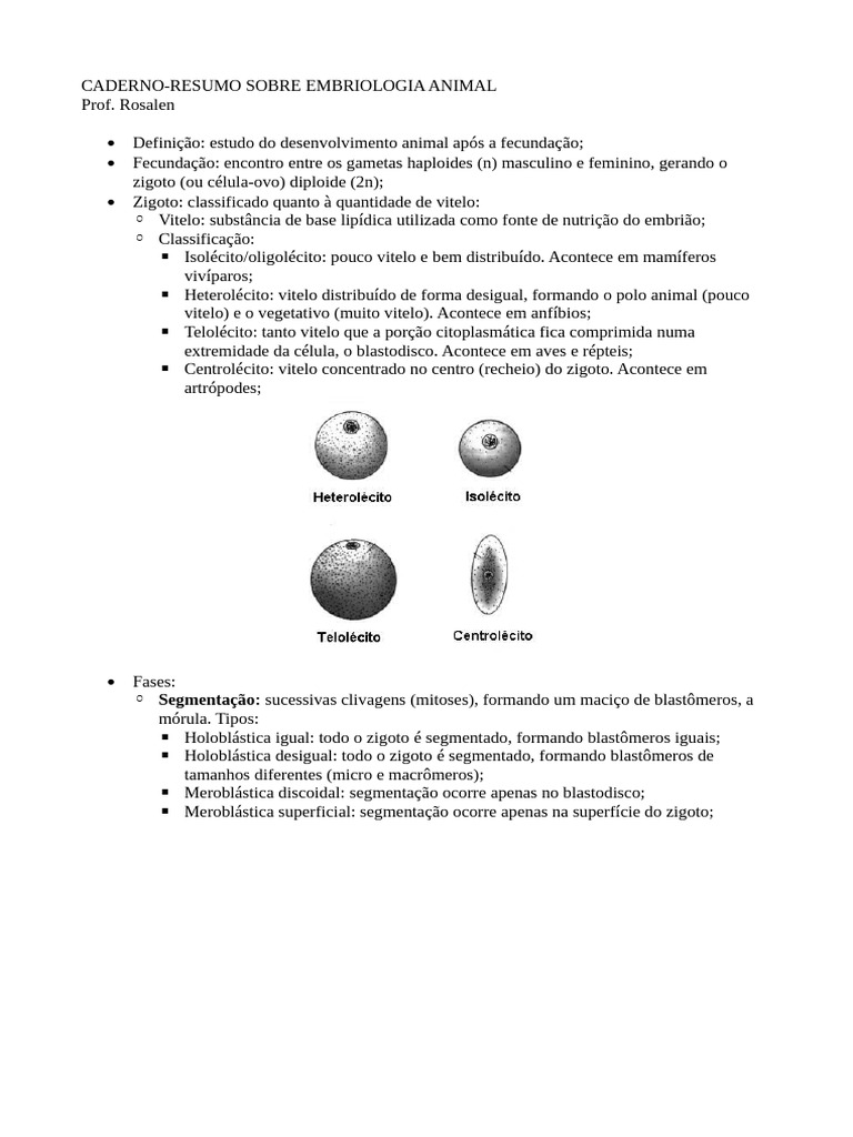 Embriología Animal | PDF | Potencia celular | Biología del desarrollo