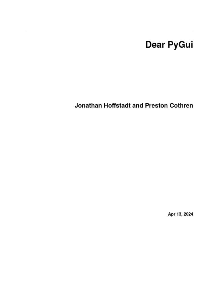 Dearpygui Documentation | PDF