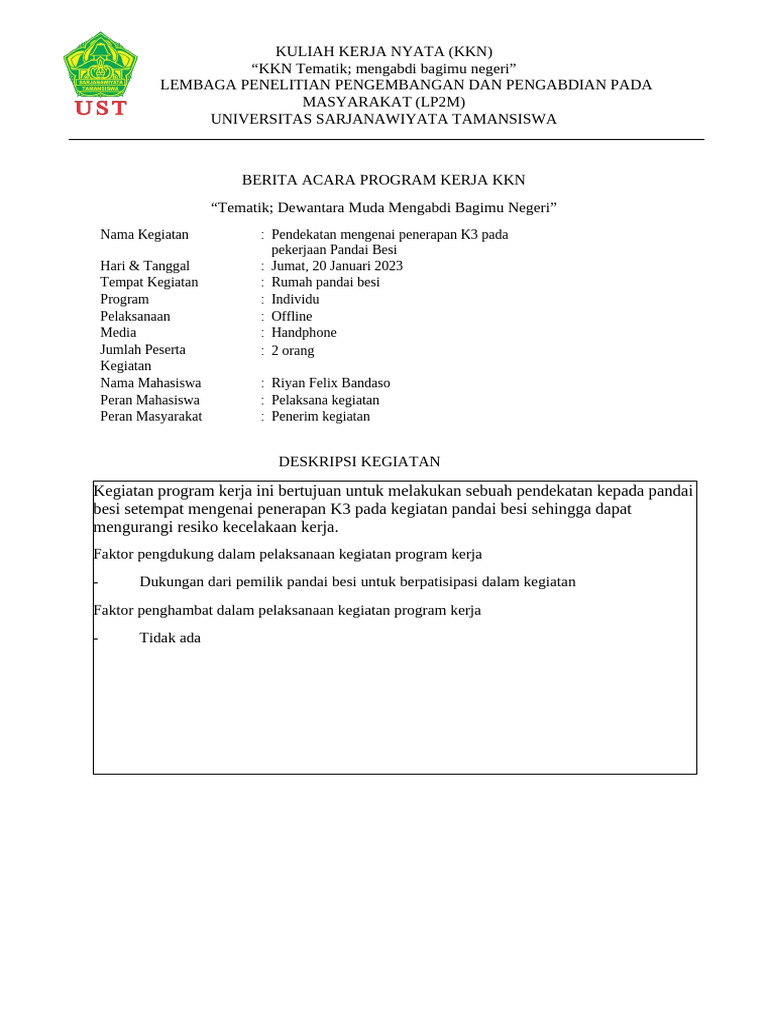 Contoh Berita Acara KKN | PDF