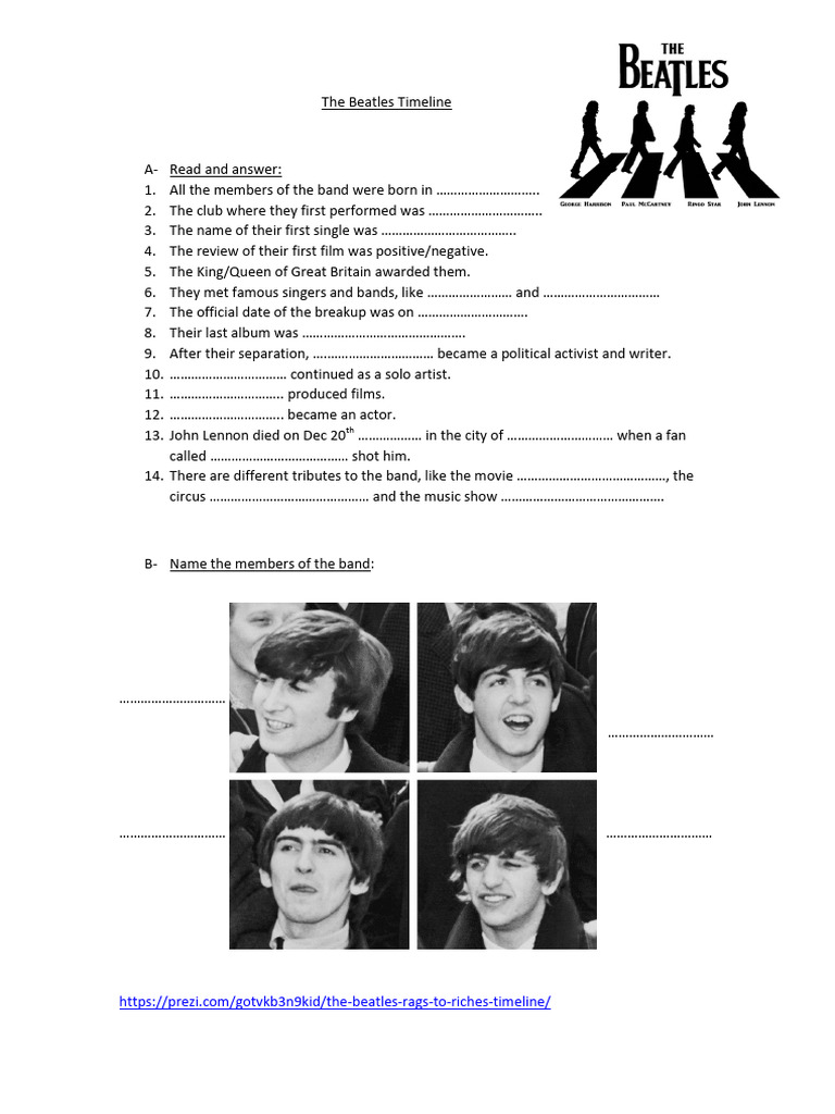 The Beatles Timeline | PDF