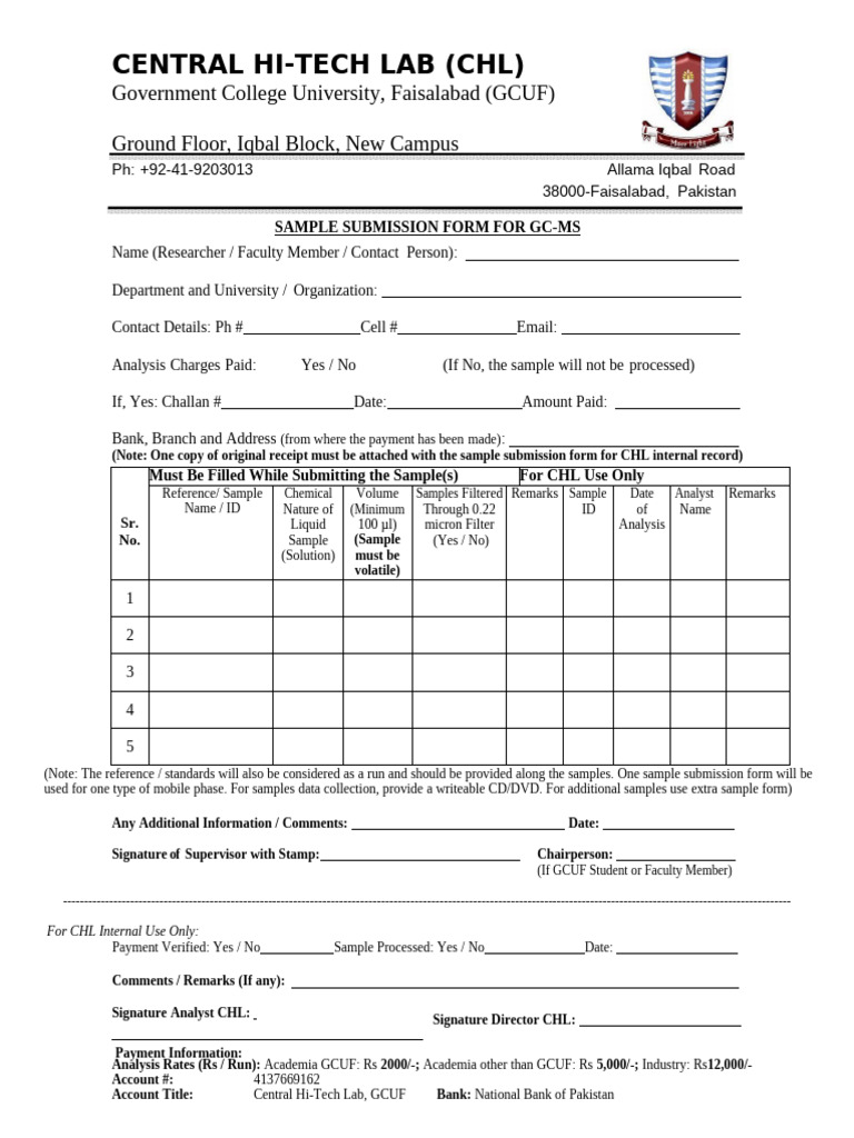 GC-MS GC University Faisalabad | PDF