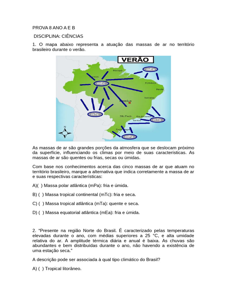 Prova 8 Ano A e B | PDF