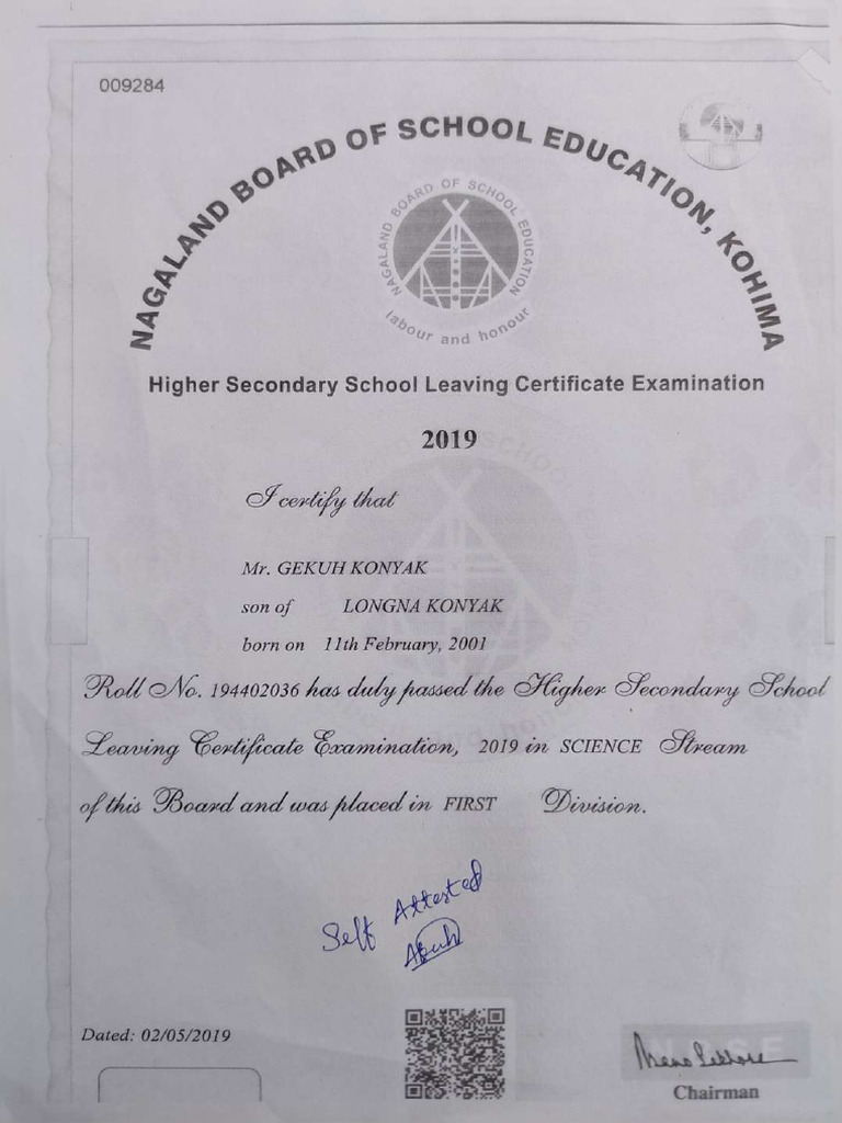 Class 12 Pass Certificate and Marksheet - PDF - Compressed | PDF