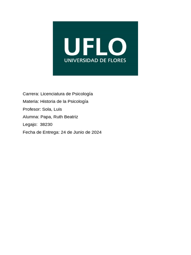 TP Integrador Historia de La Psicologia | PDF