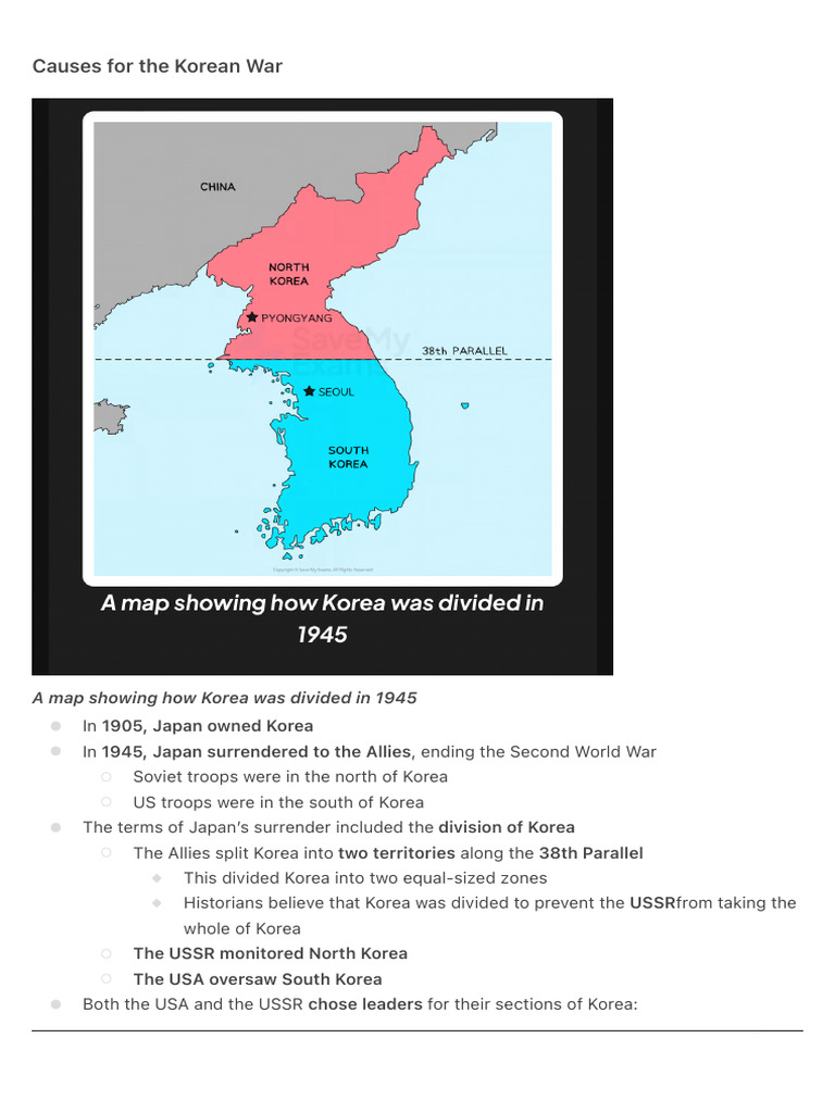 Causes For The Korean War | PDF