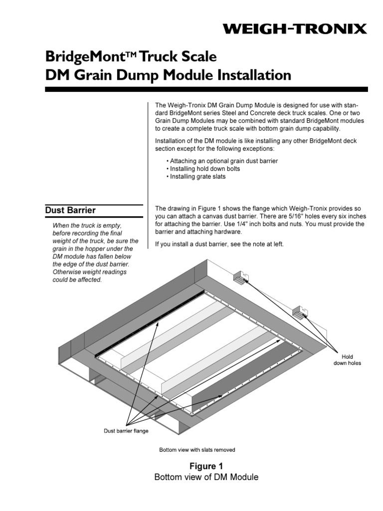 Bridgemont Truck Scale DM Grain Dump Module Installation: Dust Barrier ...