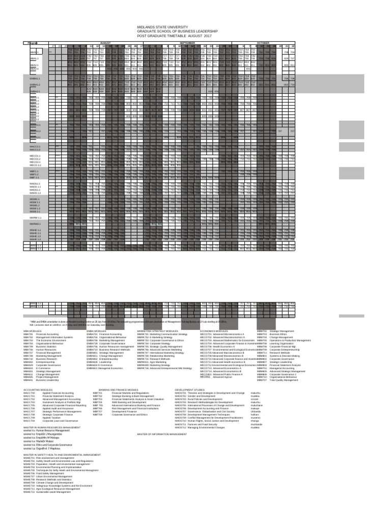 Final Timetable | PDF