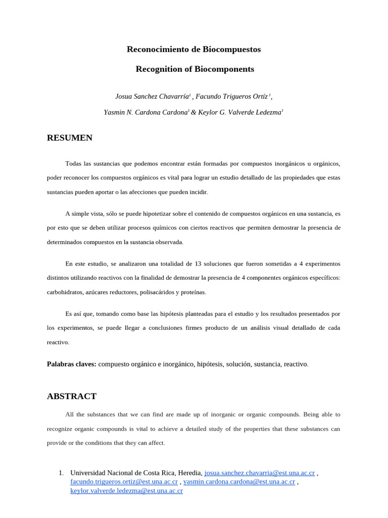 Primer Informe Científico de Laboratorio | PDF