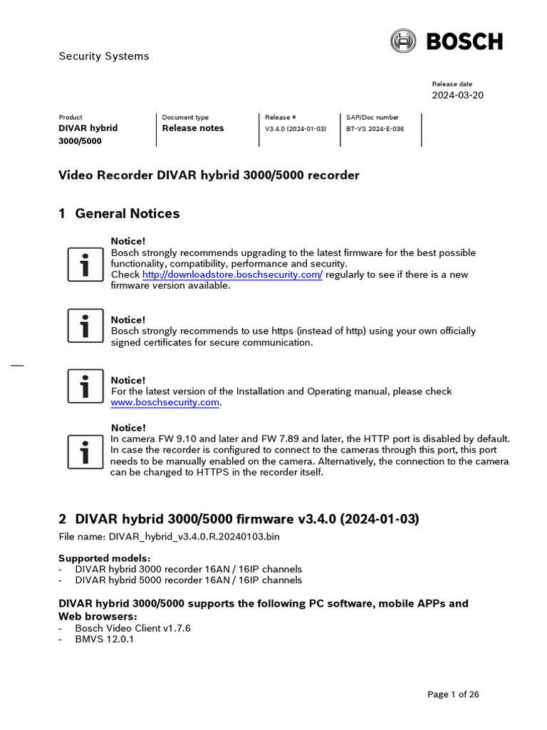 DIVAR Hybrid v3.4.0 Release Note 20240320 | PDF | Mobile App | Business